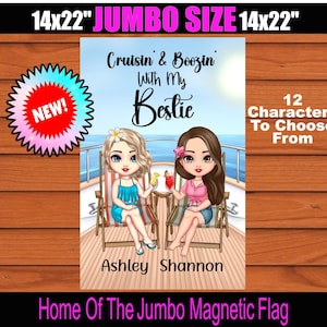 Besties Cruise Flag, Friends Cruise Banner, Magnetic Cruise Door Sign ...