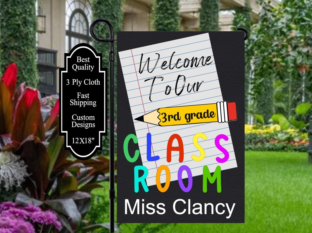 Teacher Class Sign, Teacher Gift, Classroom Flag, Class Gift, Class ...