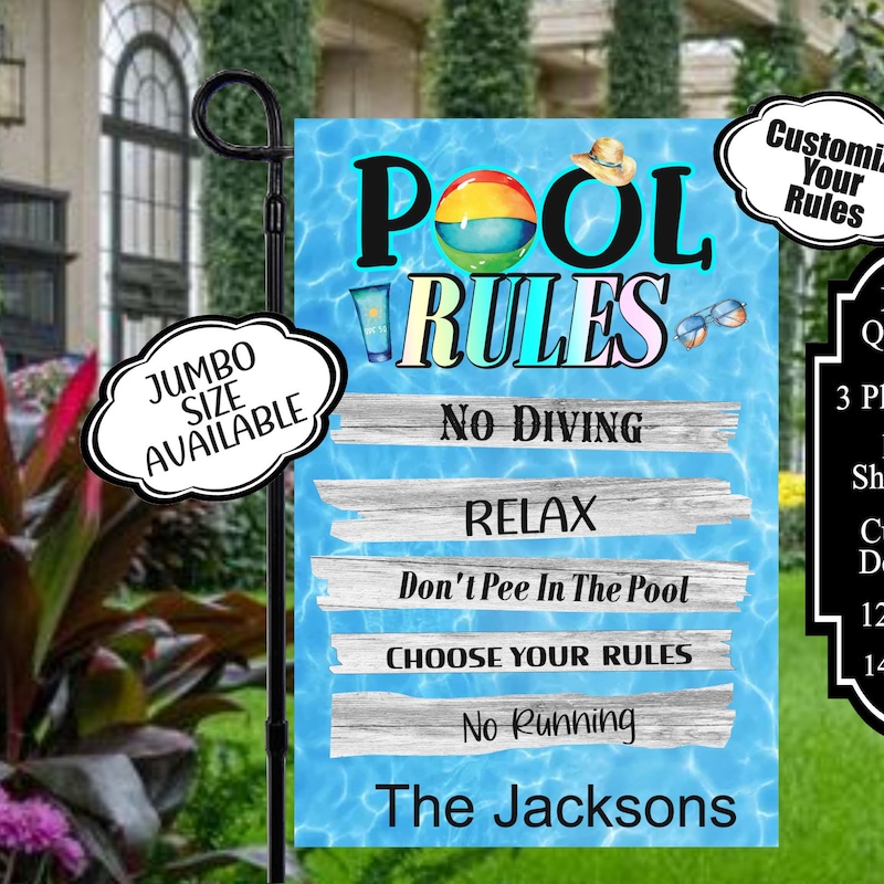 Pool Rules - Etsy
