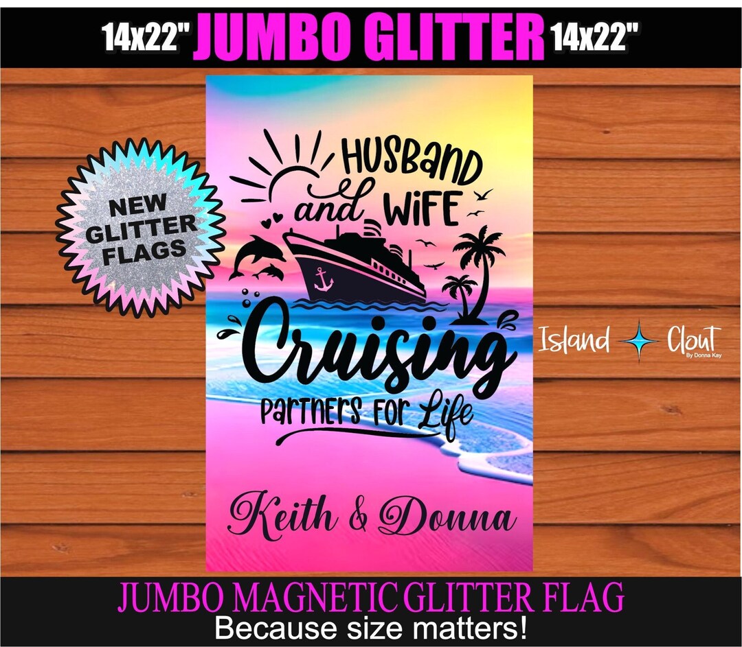Husband and Wife Cruising Sign, Magnetic Cruise Sign, Cruise Door Flag ...