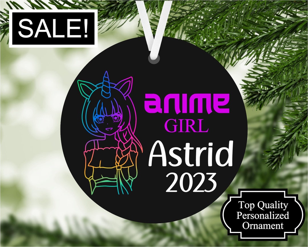Anime Girl Custom Ornament, Anime Christmas Ornament, Anime Girl Gift ...