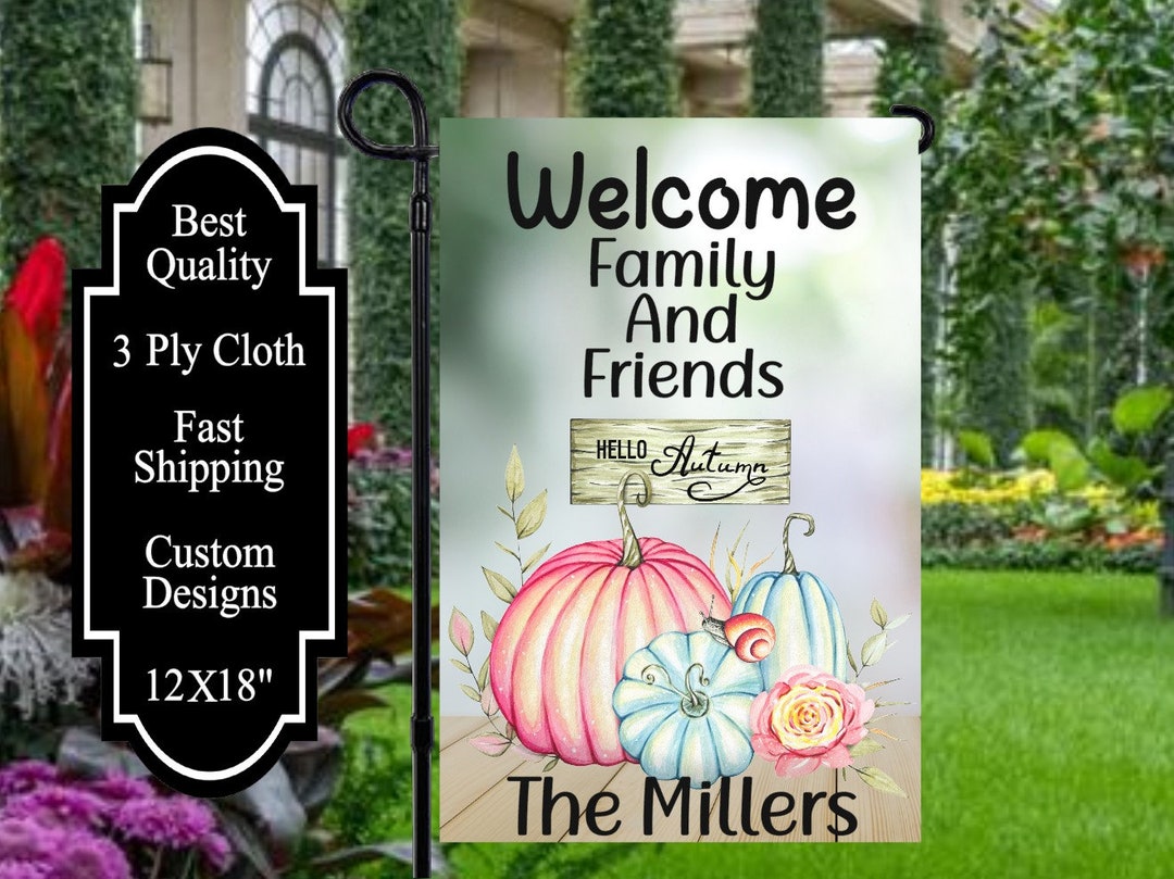 Custom Welcome Lawn Flag, Wecome Banner, Yard Art, Yard Sign, Garden ...