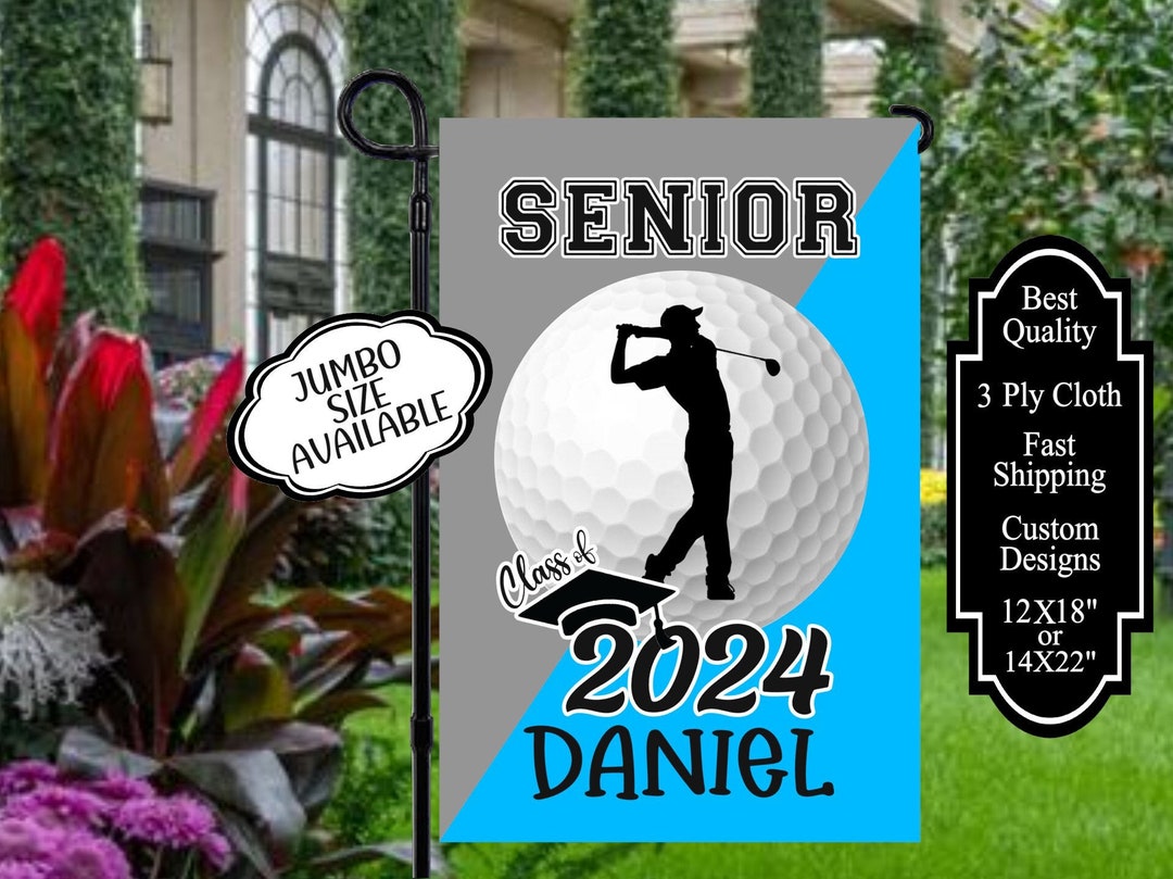Senior Golf Flag, Graduation Banner, Class of 2024 Golf, Custom Golfer ...
