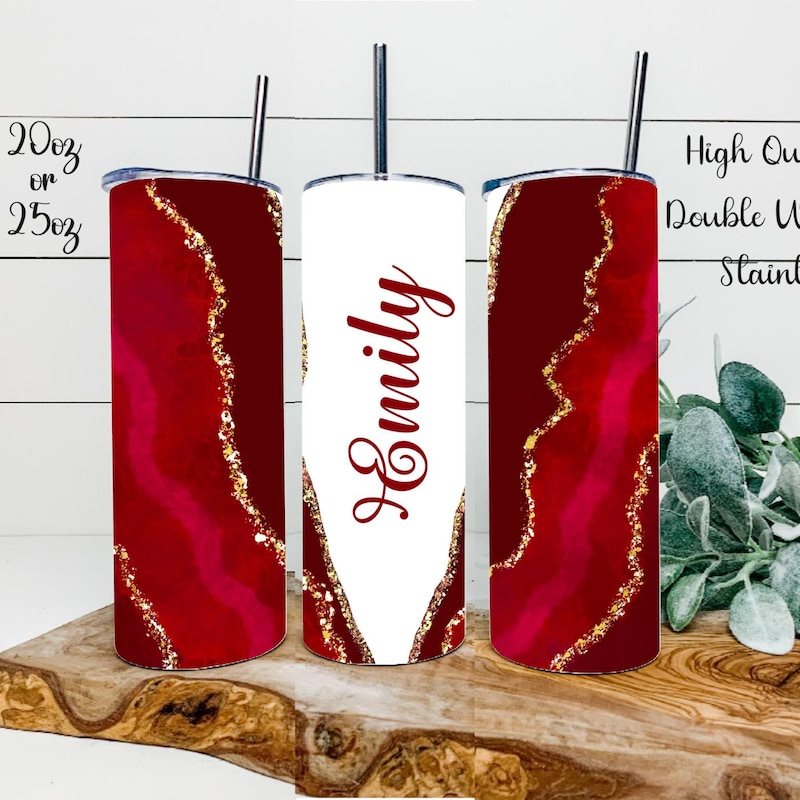 Personalized Red Tumblers - Etsy