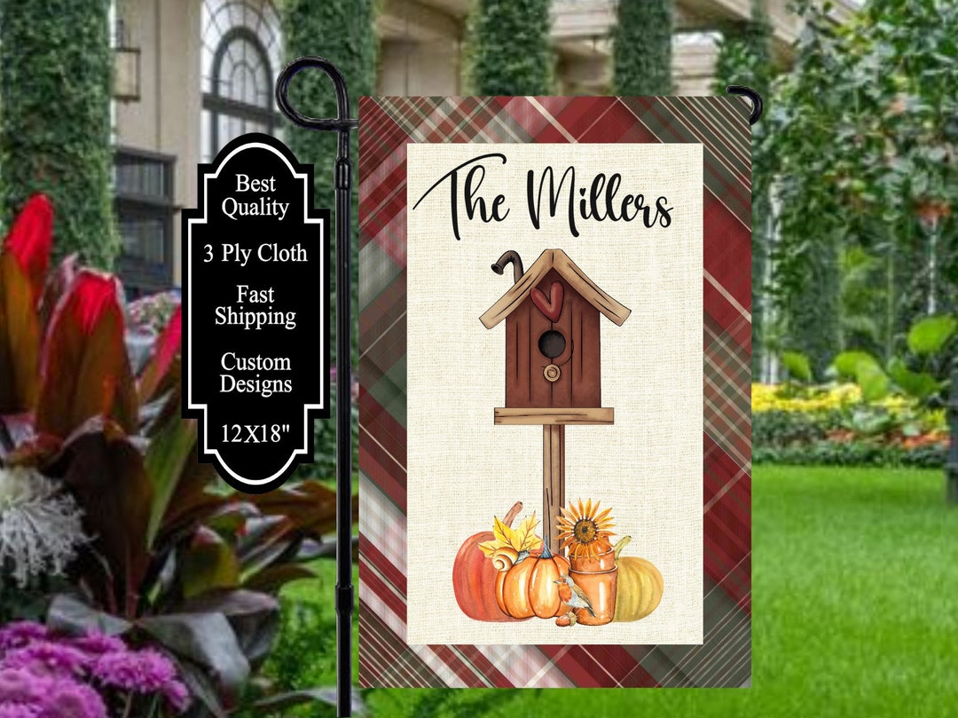 Custom Bird House Yard Sign, Bird House Welcome Sign, Fall Bird House ...