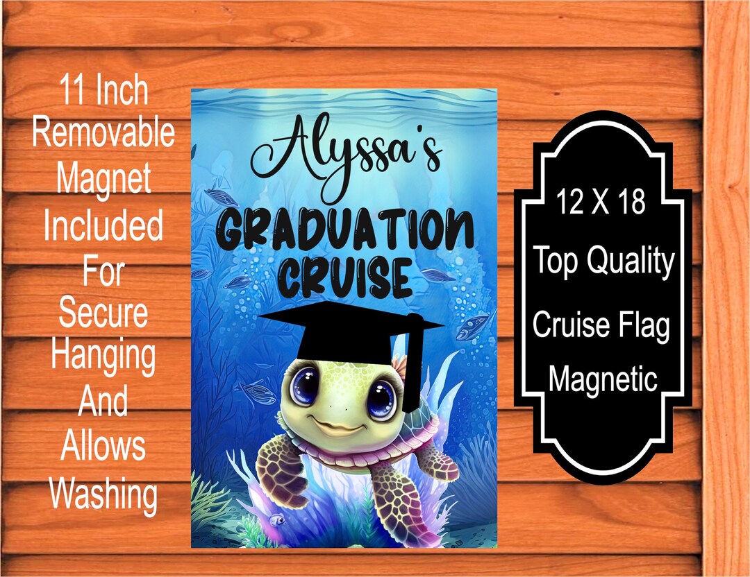 Turtle Graduation Cruise Flag Custom Graduation Cruise - Etsy