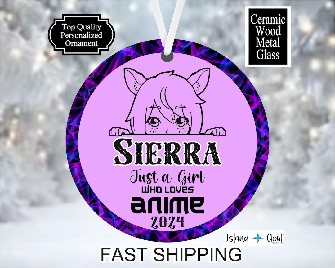 Just A Girl Who Loves Anime Ornament, Anime Christmas Ornament, Anime ...