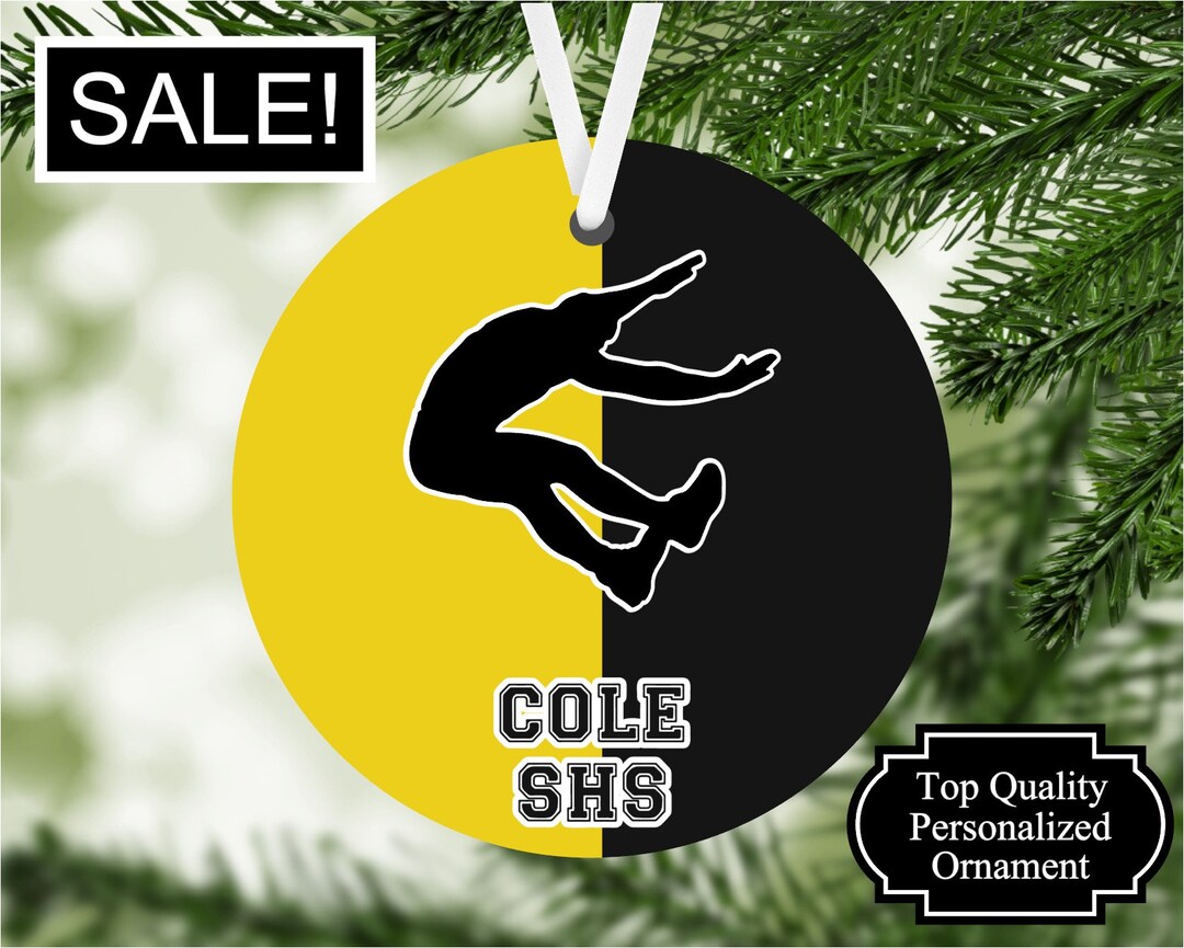 Male Track and Field Long Jumper Custom Christmas Ornament, Long Jump ...
