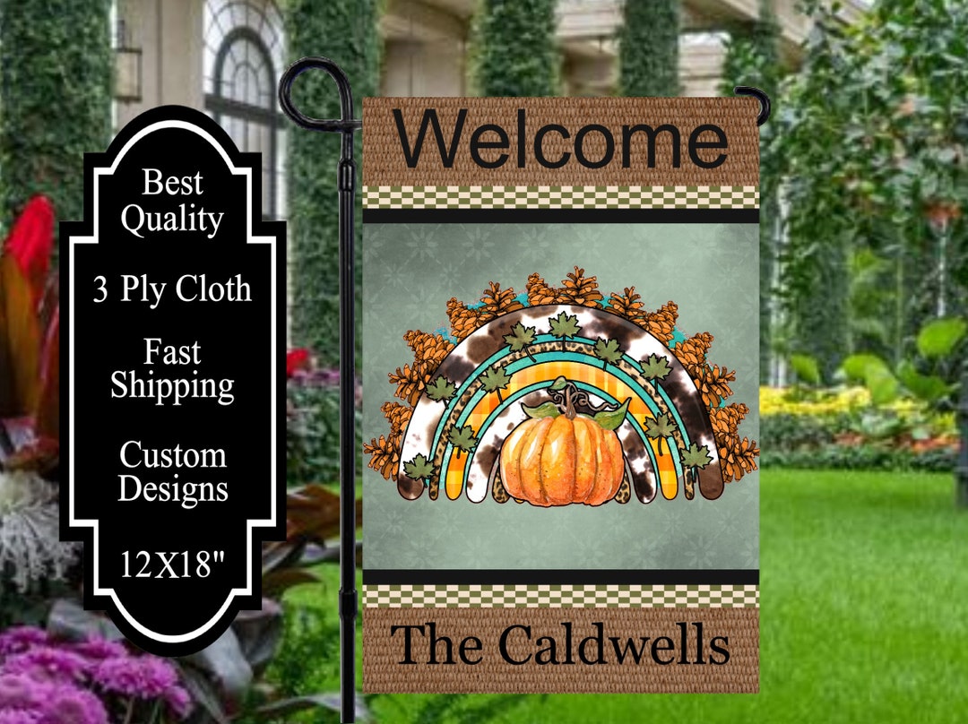 Custom Fall Lawn Flag, Rainbow Fall Flag, Yard Decoration, Yard Art ...