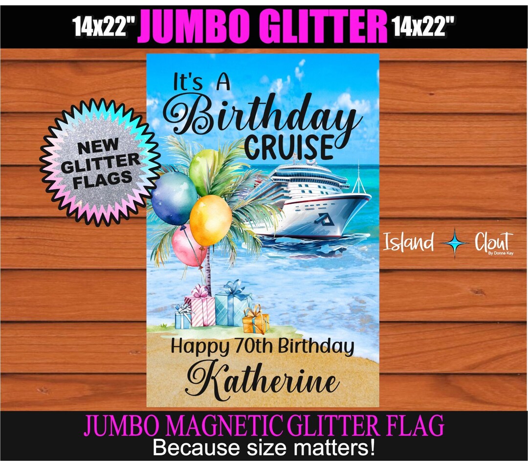 Birthday Cruise Colorful Print Magnetic Door Flag, Cruise Door Birthday ...