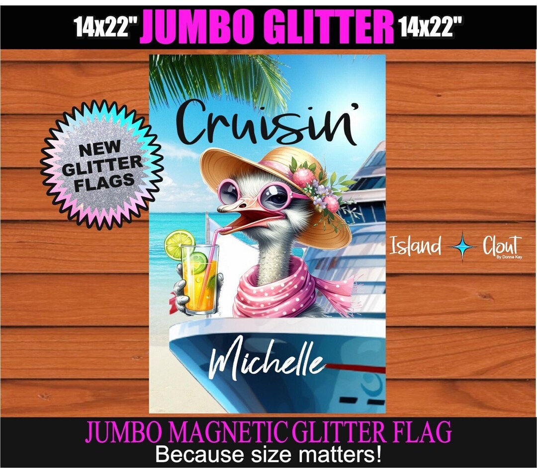 Magnetic Cruise Flag, Ostrich Cruise, Cruise Door Sign, Cruise Banner ...