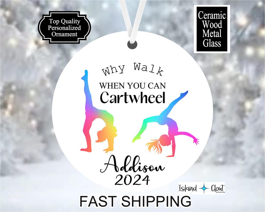 Custom Gymnastics Ornament, Gymnast Gift, Tumbler Ornament, Cartwheel ...