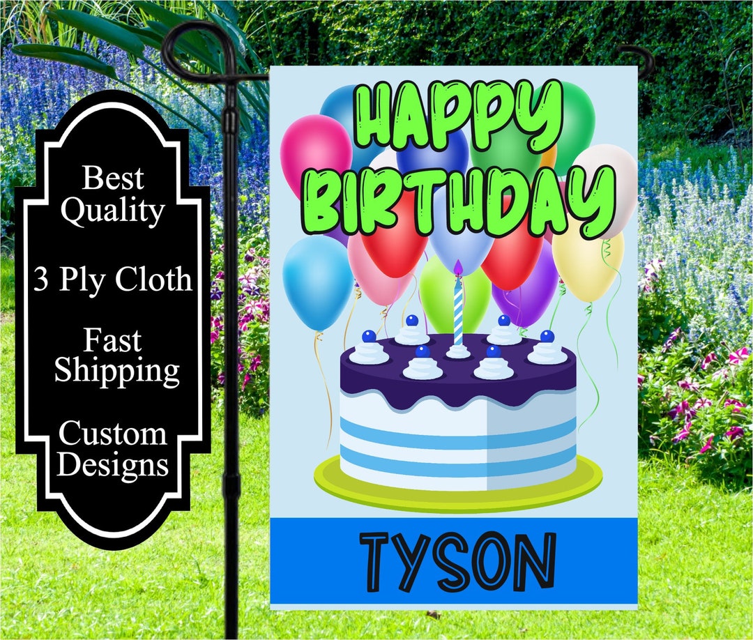 Boys Birthday Flag, Birthday Party Flag, Birthday Yard Sign, Birthday ...