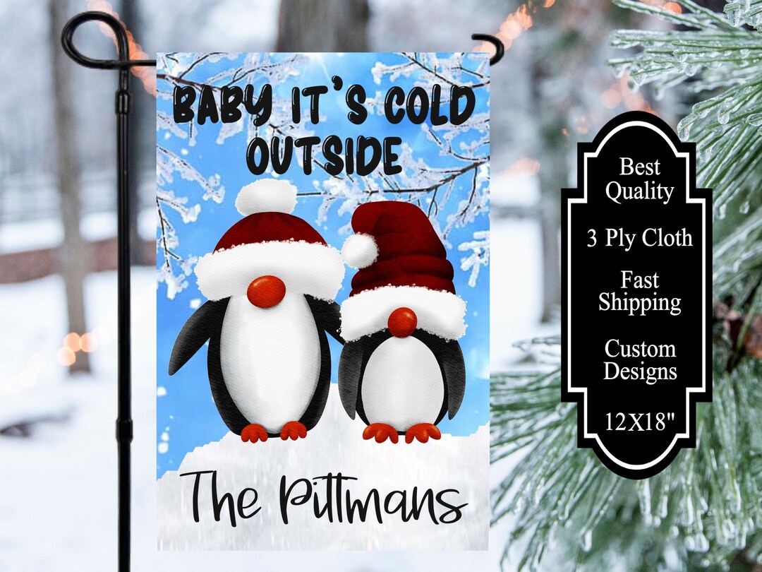 Penguin Yard Flag, Penguin Custom Banner, Winter Penguin,, Penguin ...