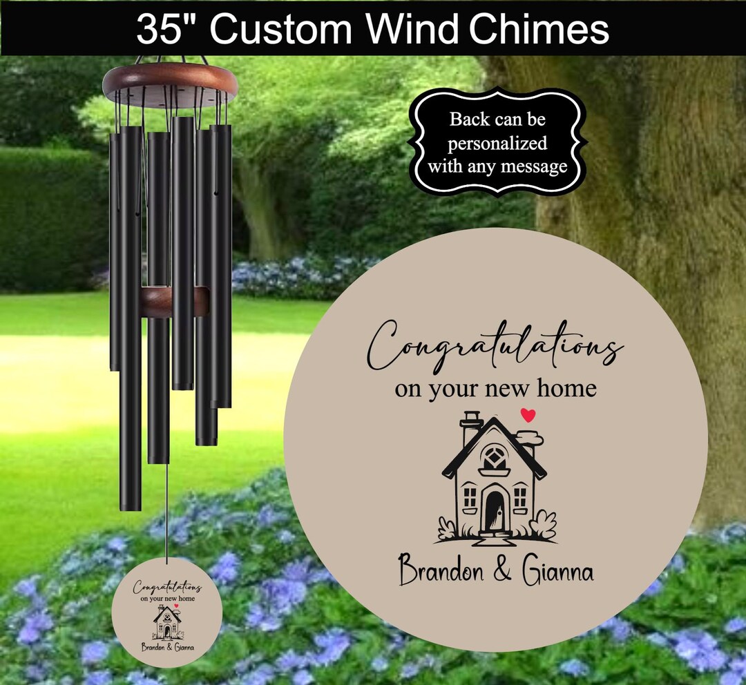 New Home Custom Wind Chimes, Personalized Wind Chimes, First Home Gift ...