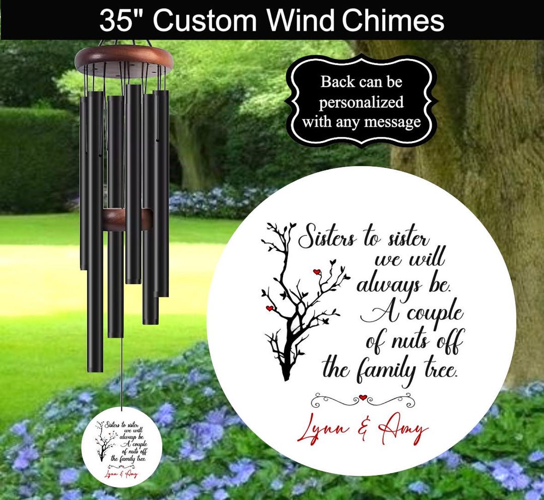 Custom Sisters Wind Chimes, Personalized Sisters Gift, Sisters Fun, Sister Appreciation Wind ...