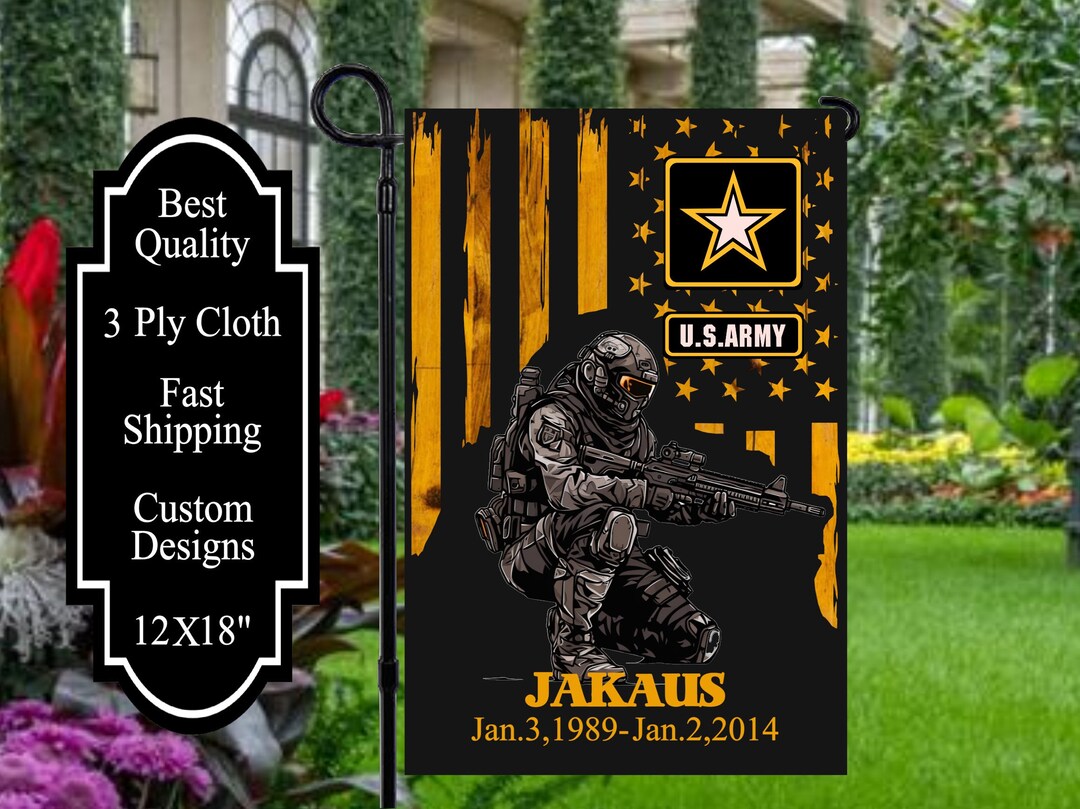 Army Flag, Custom Military Banner, Yard Flag, Soldior Memorial Flag ...