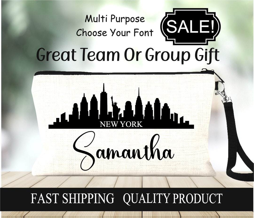 Custom New York Skyline All Purpose Bag, Canvas New York Accessory Bag ...
