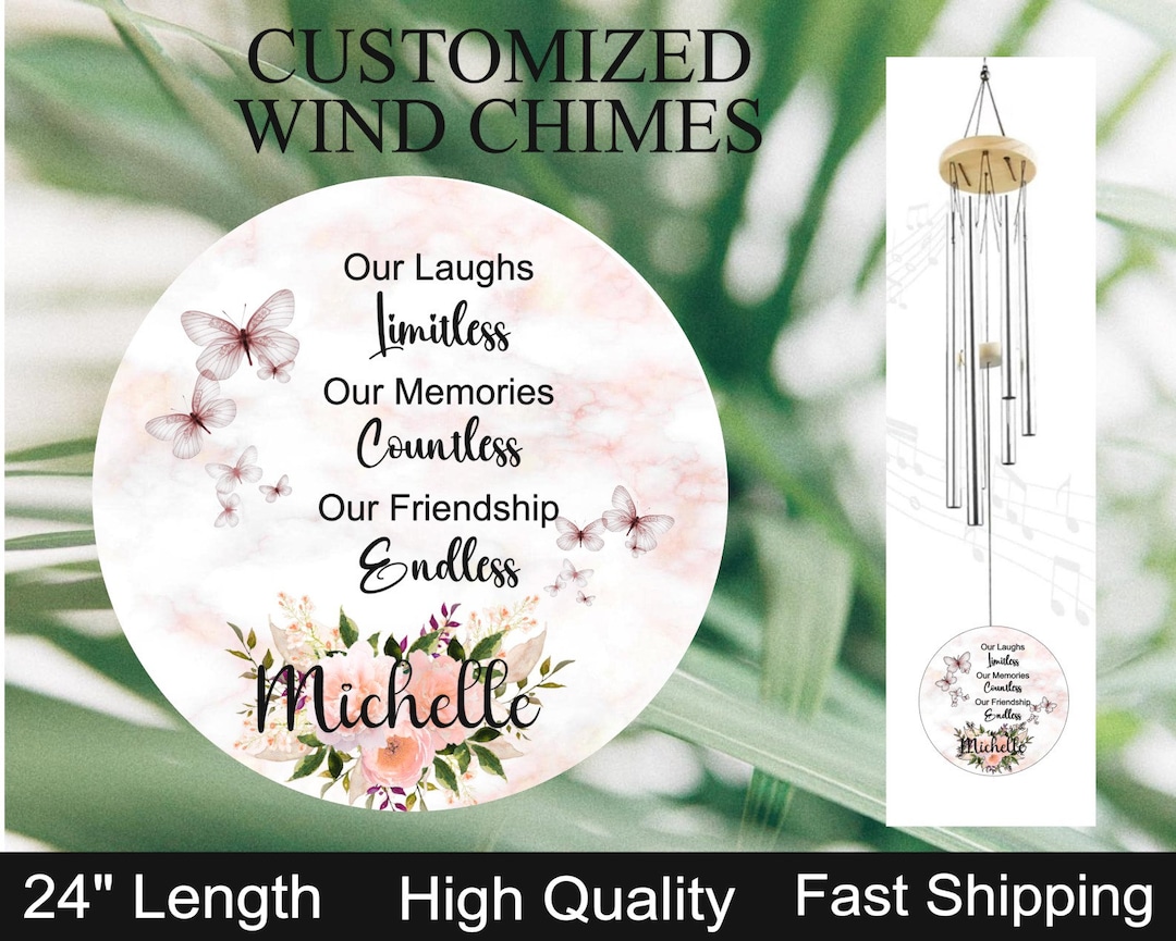 Custom Friendship Wind Chime, Personalized Endless Friendship Wind ...