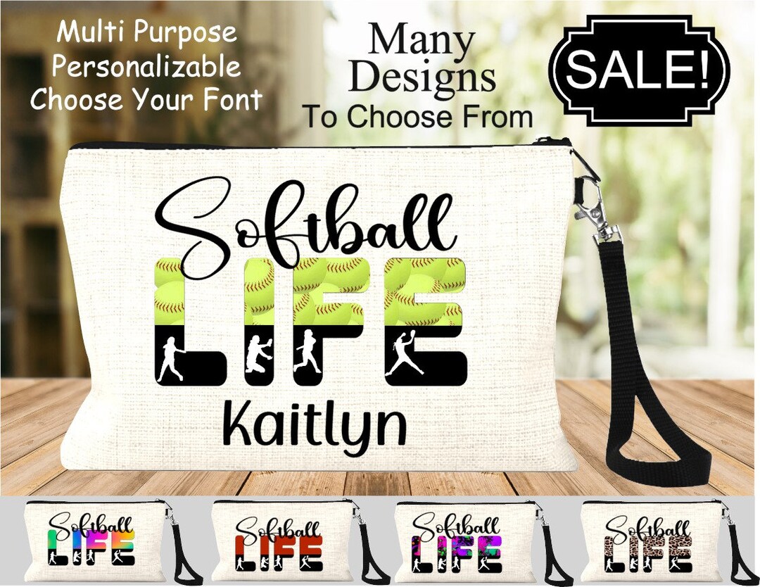 Softball Bag, Custom Softball Pouch, Softball Team Gift, Softball Life ...