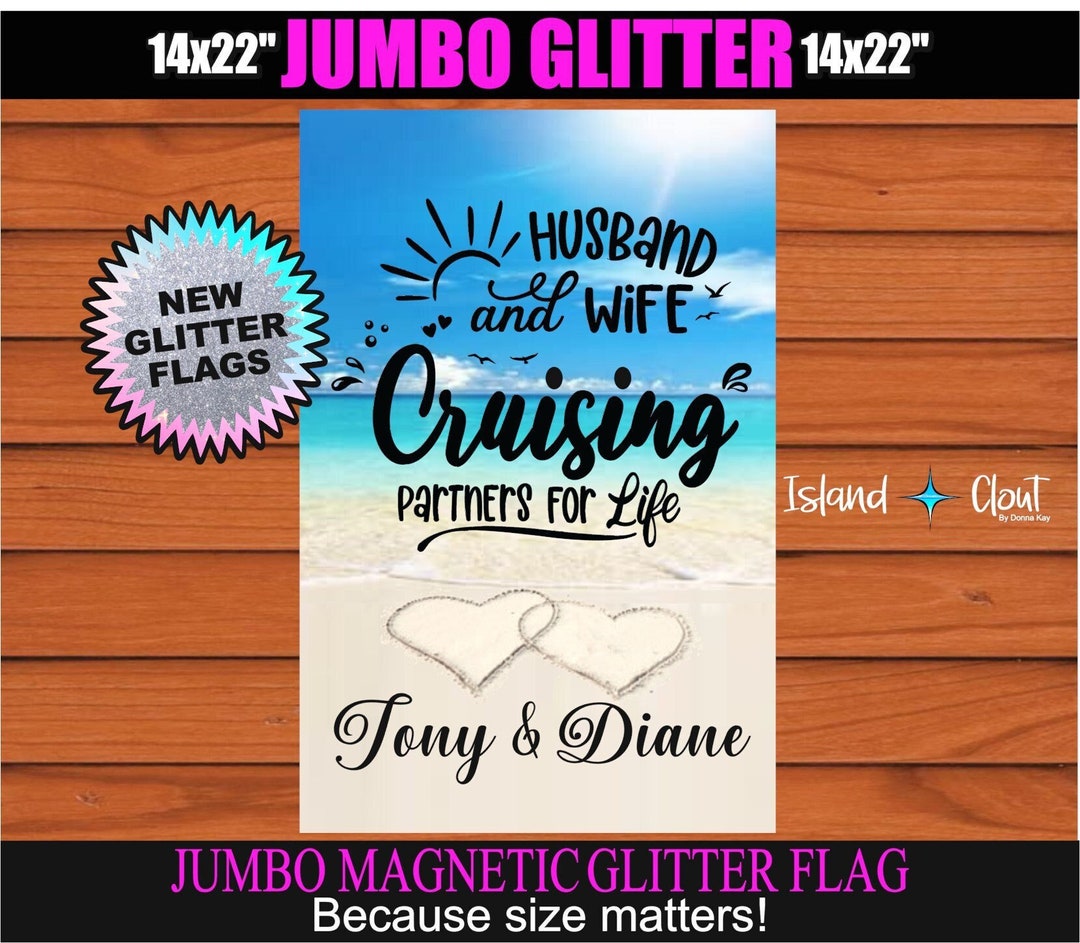 Husband and Wife Cruising Sign, Magnetic Cruise Sign, Cruise Door Flag ...