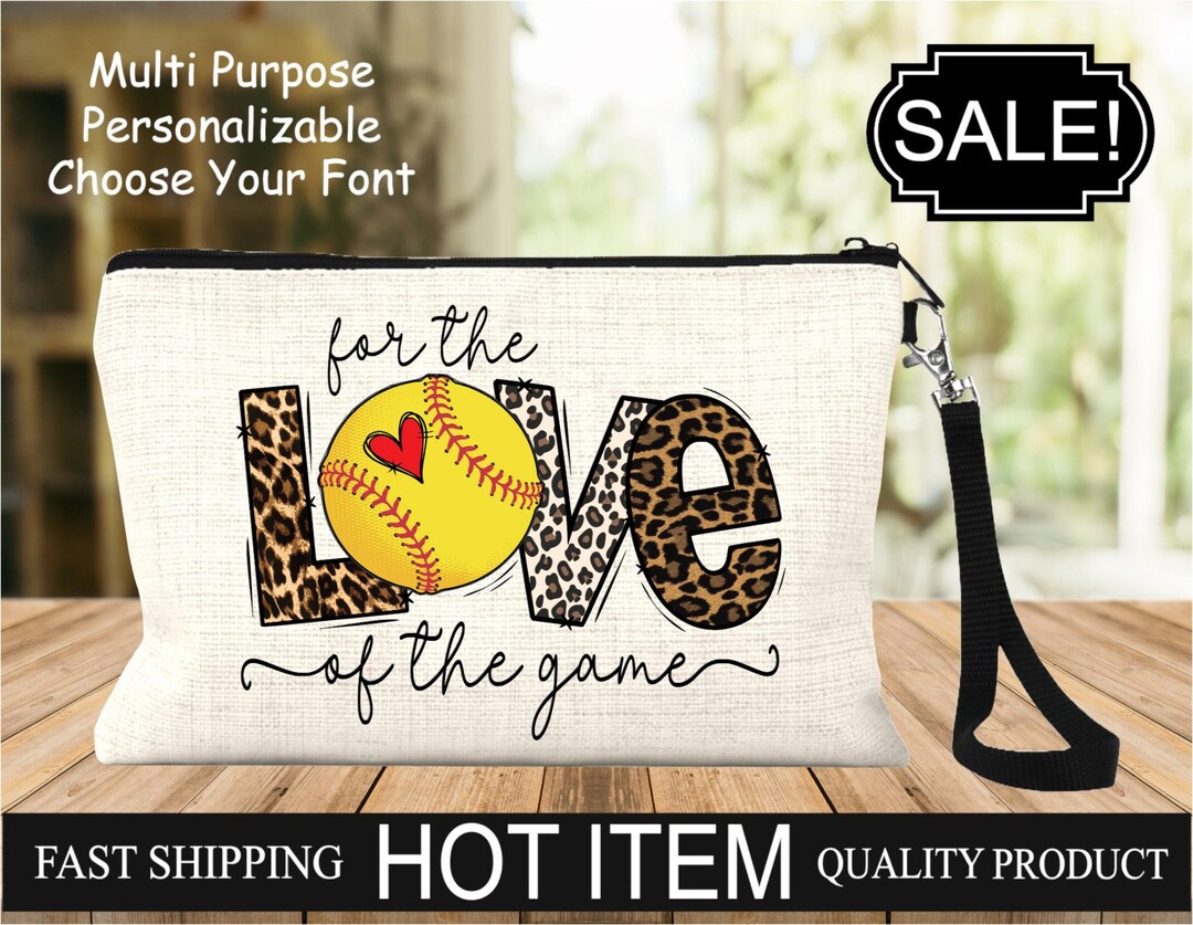 Custom Softball for Love of the Game Canvas Zipper Bag, Personalized ...