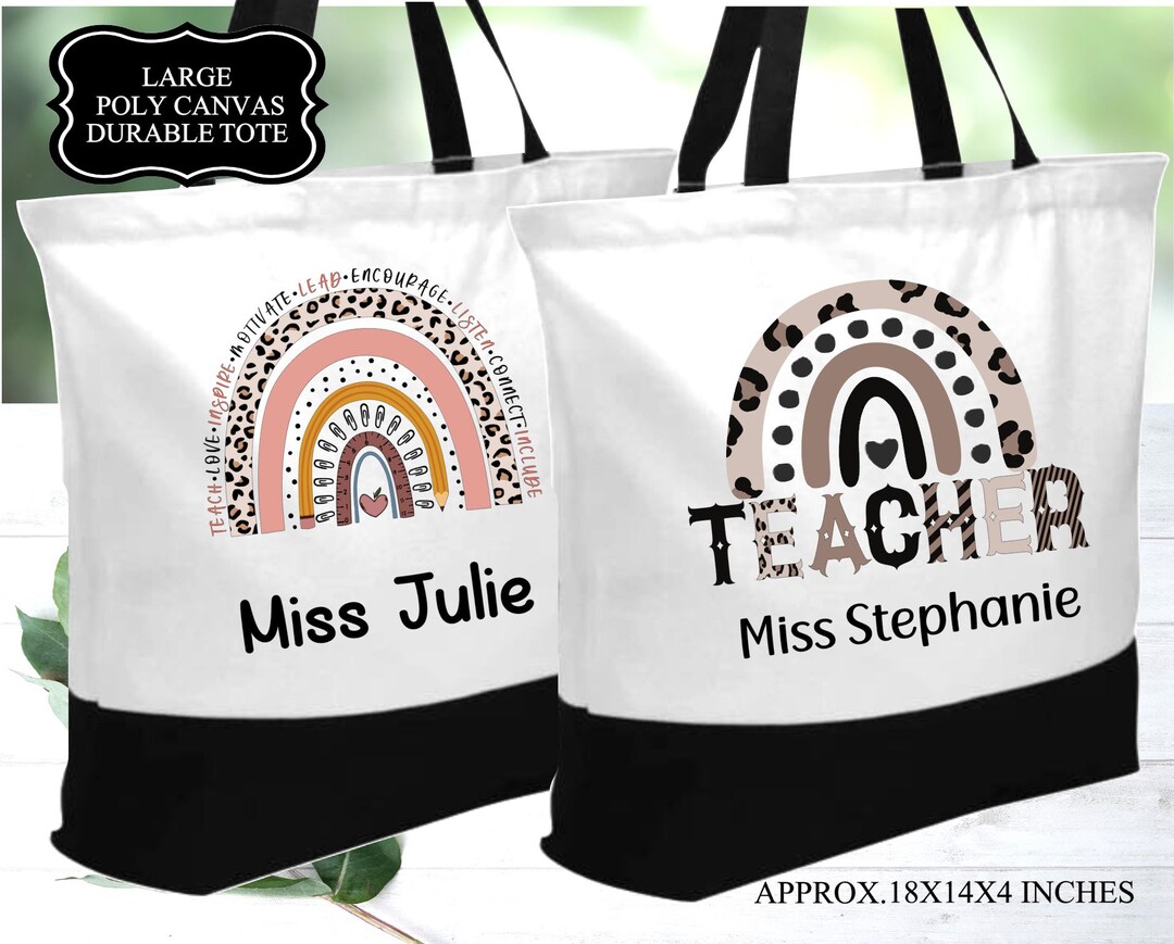 Custom Teacher Tote Bag, Teacher Appreciation Gift, Teacher Book Bag ...