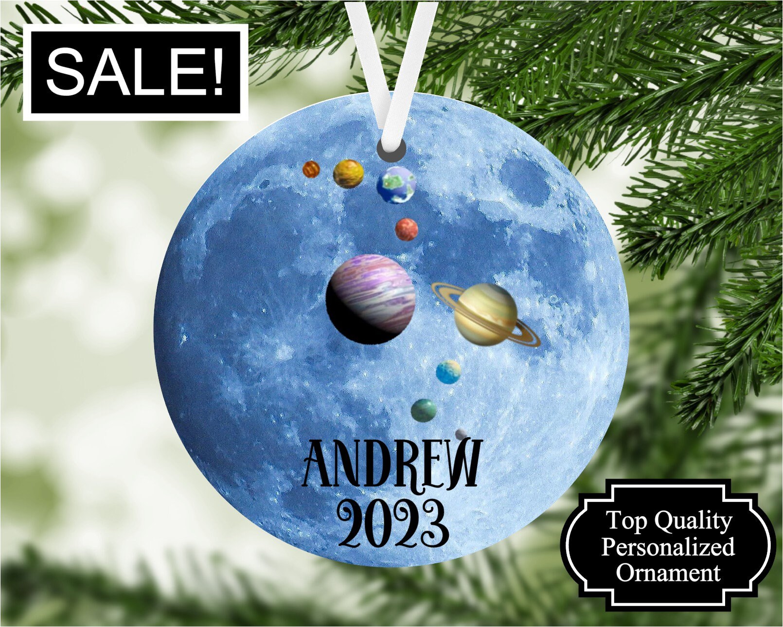 Solar System Glass Ornament