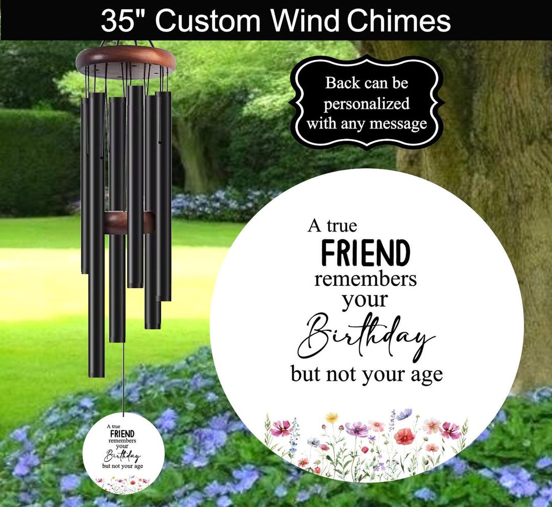 Birthday Wind Chimes, Customizable Birthday Gift, Funny Birthday ...