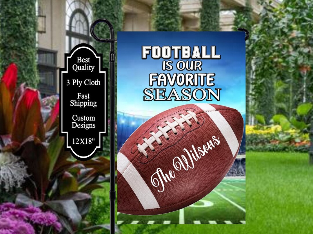 Personalized Football Flag, Football Garden Flag, Football Yard Art ...