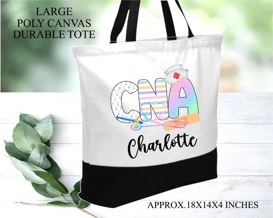 CNA Tote Bag, Personalized Healthcare Bag, Custom CNA Travel Bag, Nurse ...