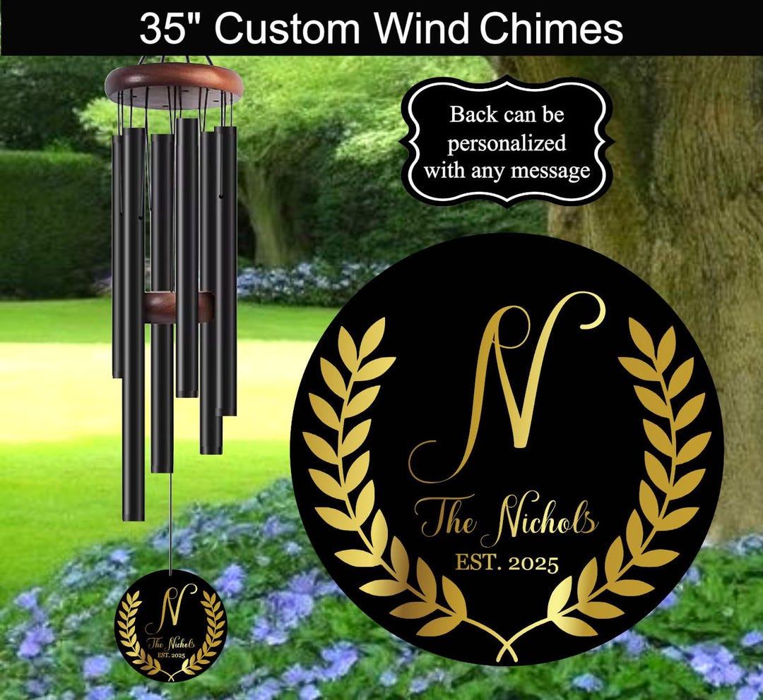 Custom Family Wind Chimes, Couples Wind Chimes, Initial Wind Chimes ...