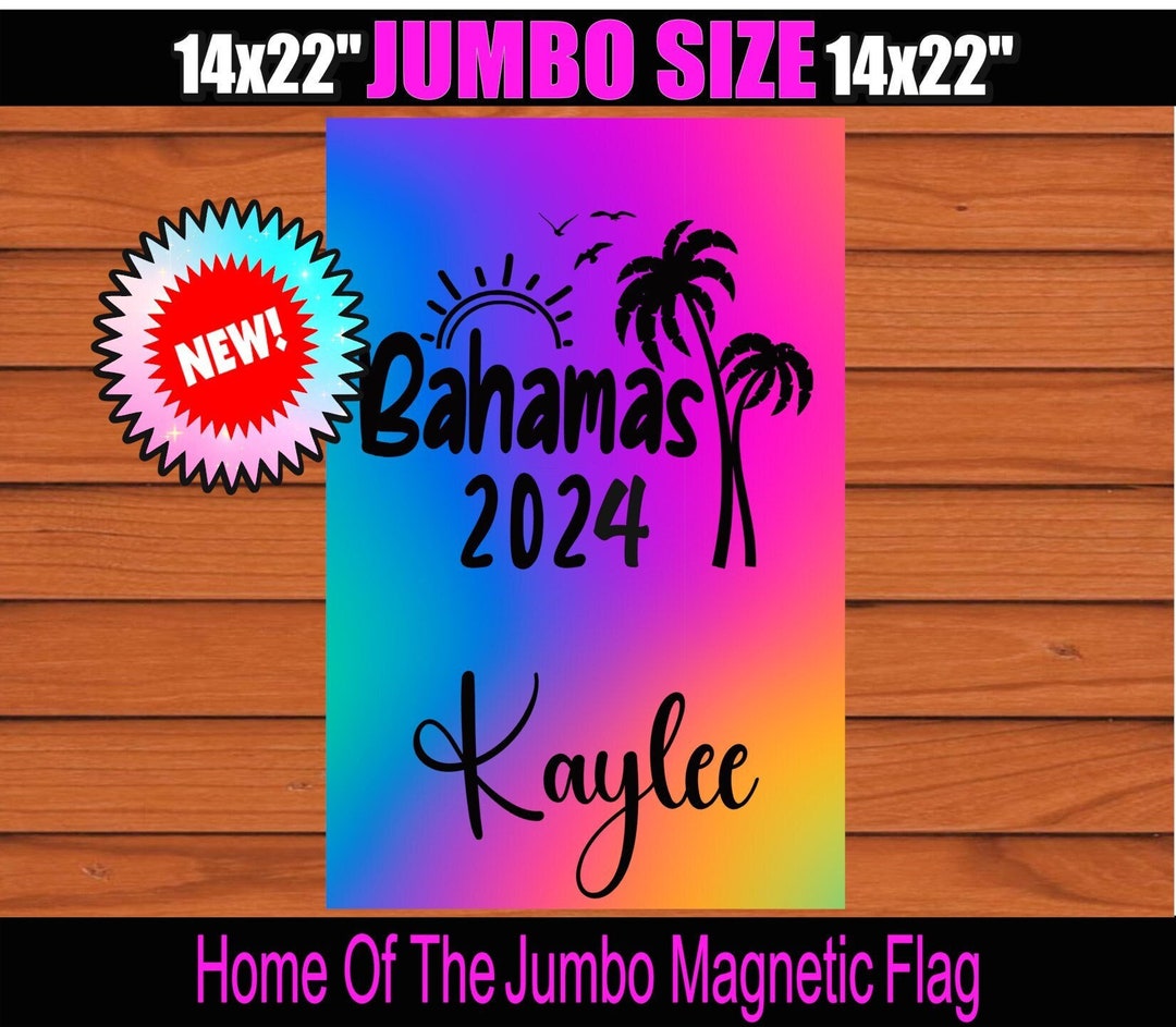 Bright Colored Bahamas Cruise Door Flag, Magnetic Cruise Door Sign ...