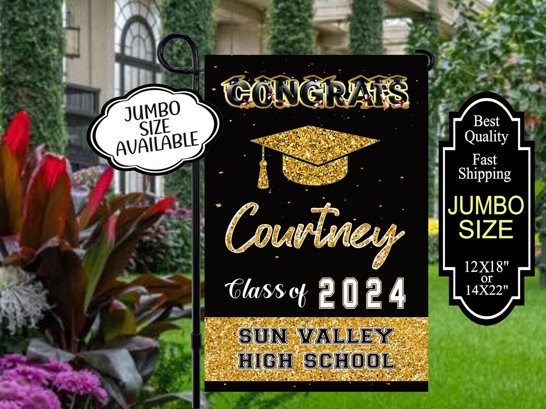 Graduation Yard Flag, Jumbo Yard Flag, Garden Flag, Yard Banner ...