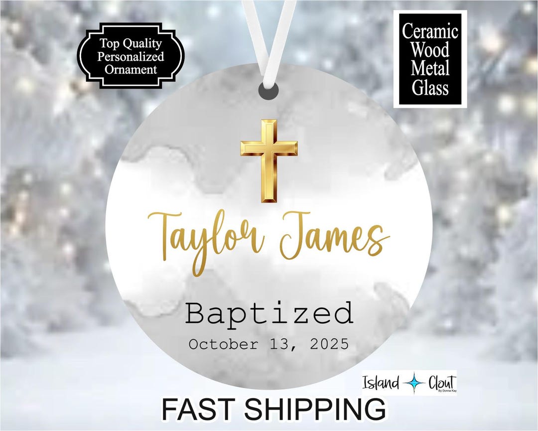 Baptism Custom Ornament, Personalized Baptism Gift, Baptism Ornament ...