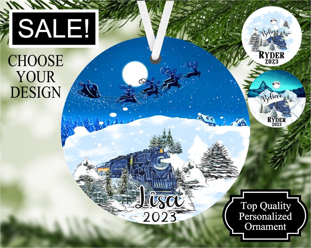 Train Polar Express Custom Christmas Ornament, Steam Train Gift, Custom ...