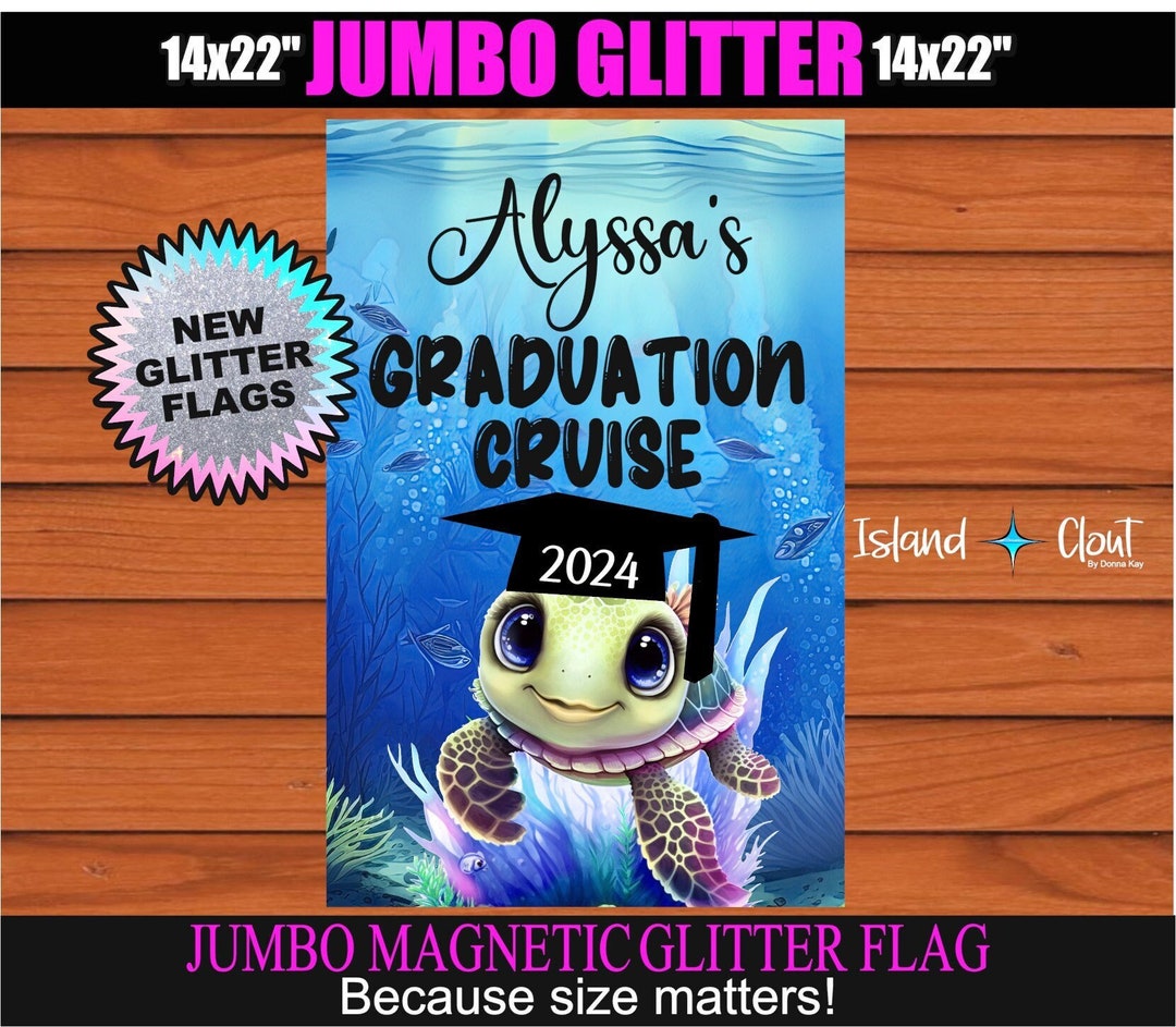 Turtle Graduation Cruise Flag, Custom Graduation Cruise Banner ...