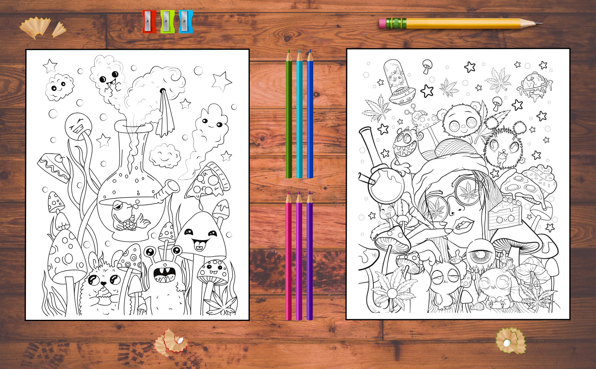 20 Stoner Coloring Pages: Trippy and Psychedelic Designs for Stress ...