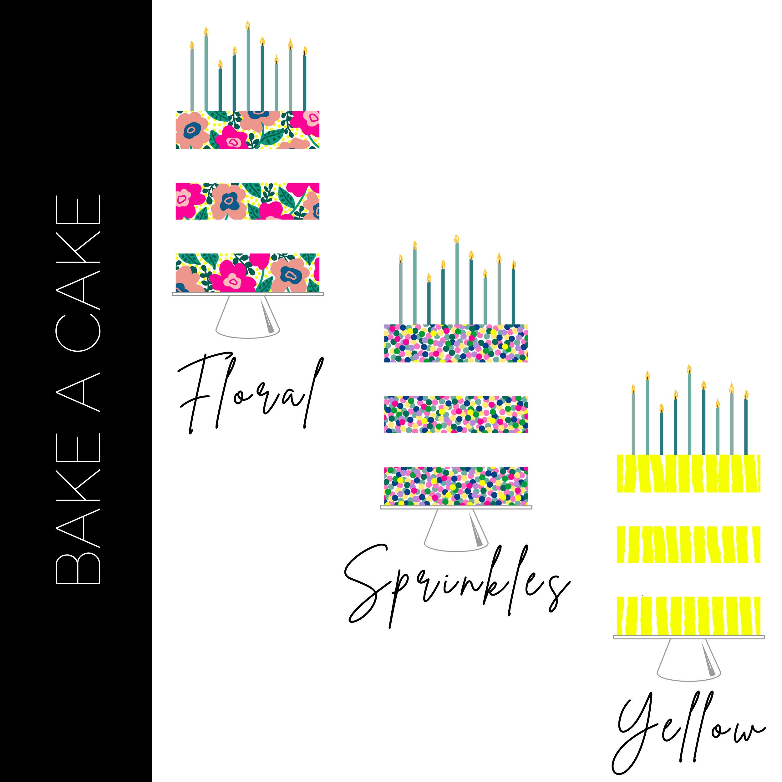 Custom Birthday Card. Digital Birthday Cake Greeting, Printable Happy ...