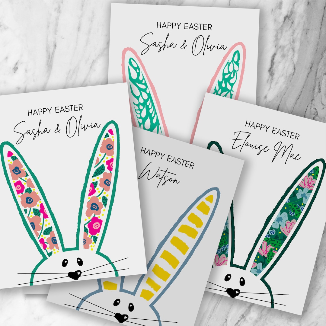 Custom Easter Bunny Digital Card. Printable Personalized Message ...