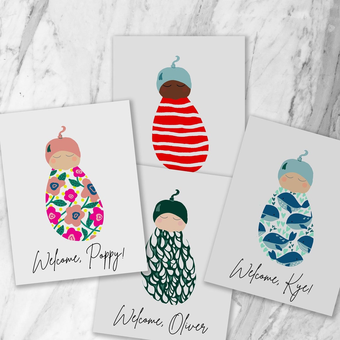 Personalized Welcome Baby Digital Card. Custom Message, Congrats on ...