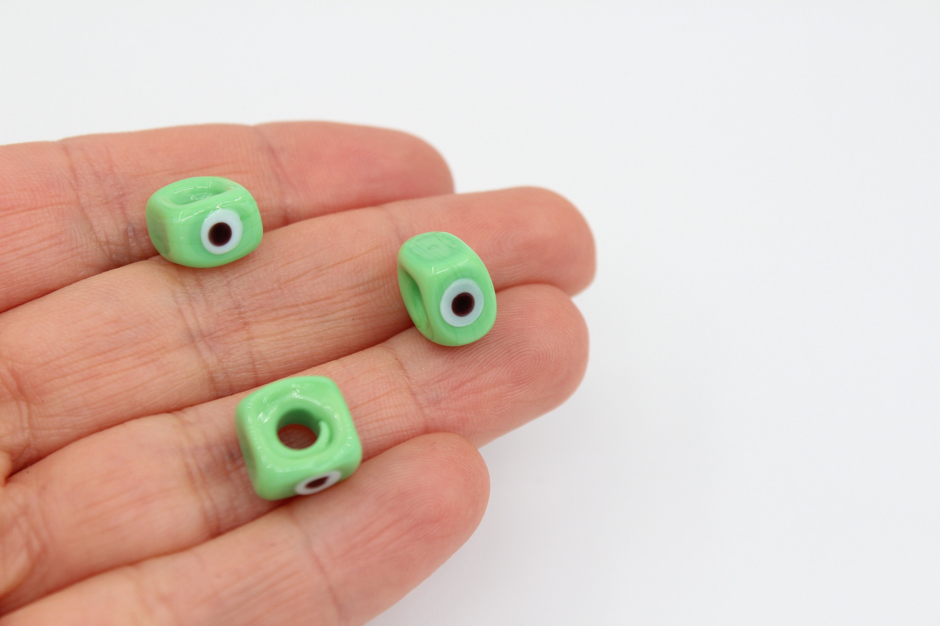 95MM Cube Evil Eye Murano Glass Beads Handmade Square Evil - Etsy