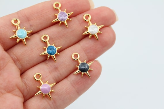 14X17MM 24K Shiny Gold Plated Pole Star Charms Polar Star | Etsy