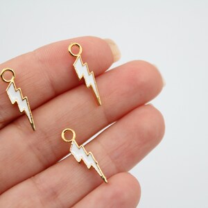 5X20MM 24K Shiny Gold Plated Lightning Charms, Lightning Charm ...