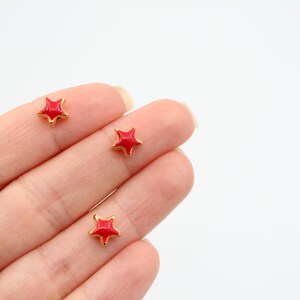 24K Gold Plated Star Connector Beads, Enameled Star Charm (8X8MM) - Etsy