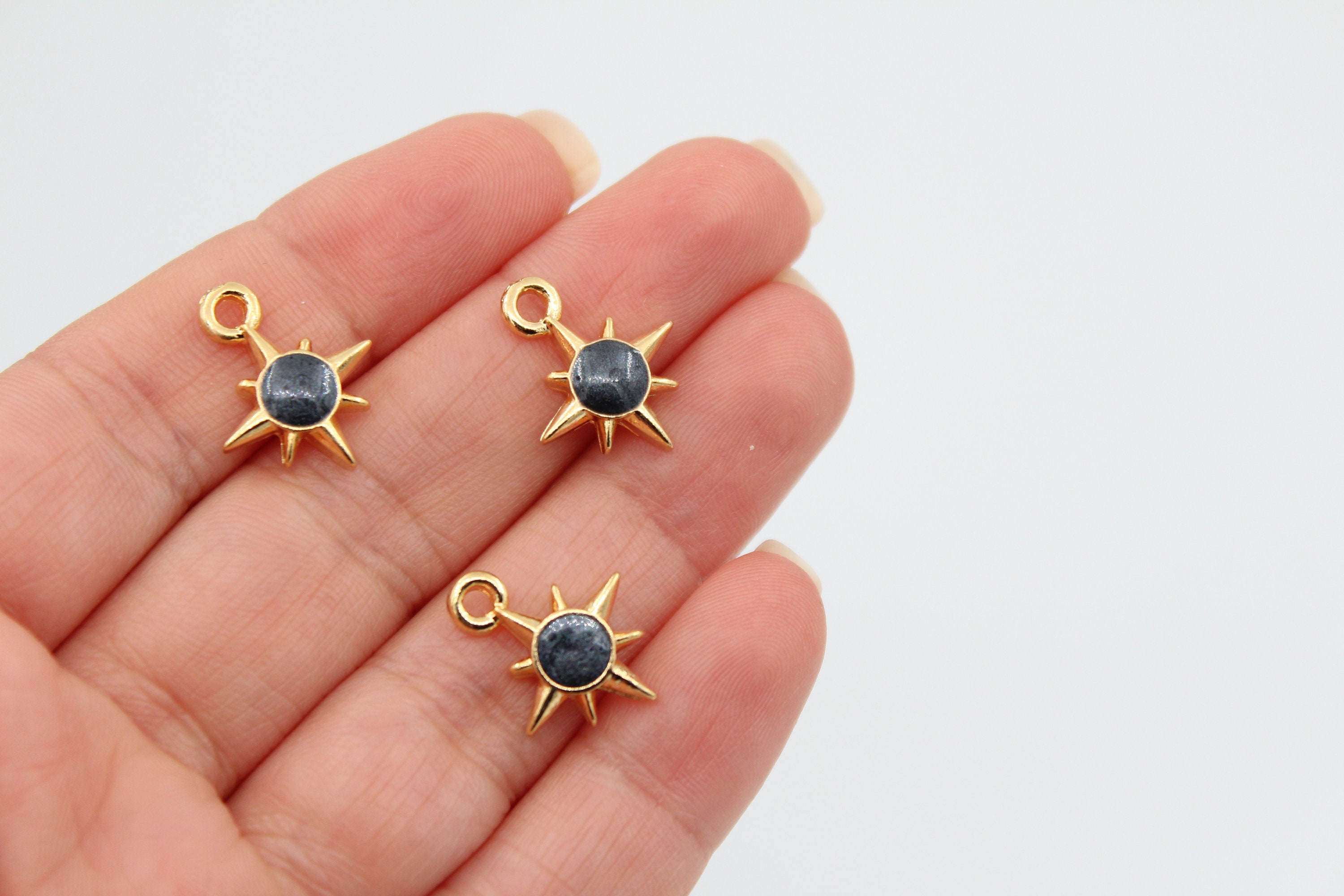 14X17MM 24K Shiny Gold Plated Pole Star Charms Polar Star | Etsy