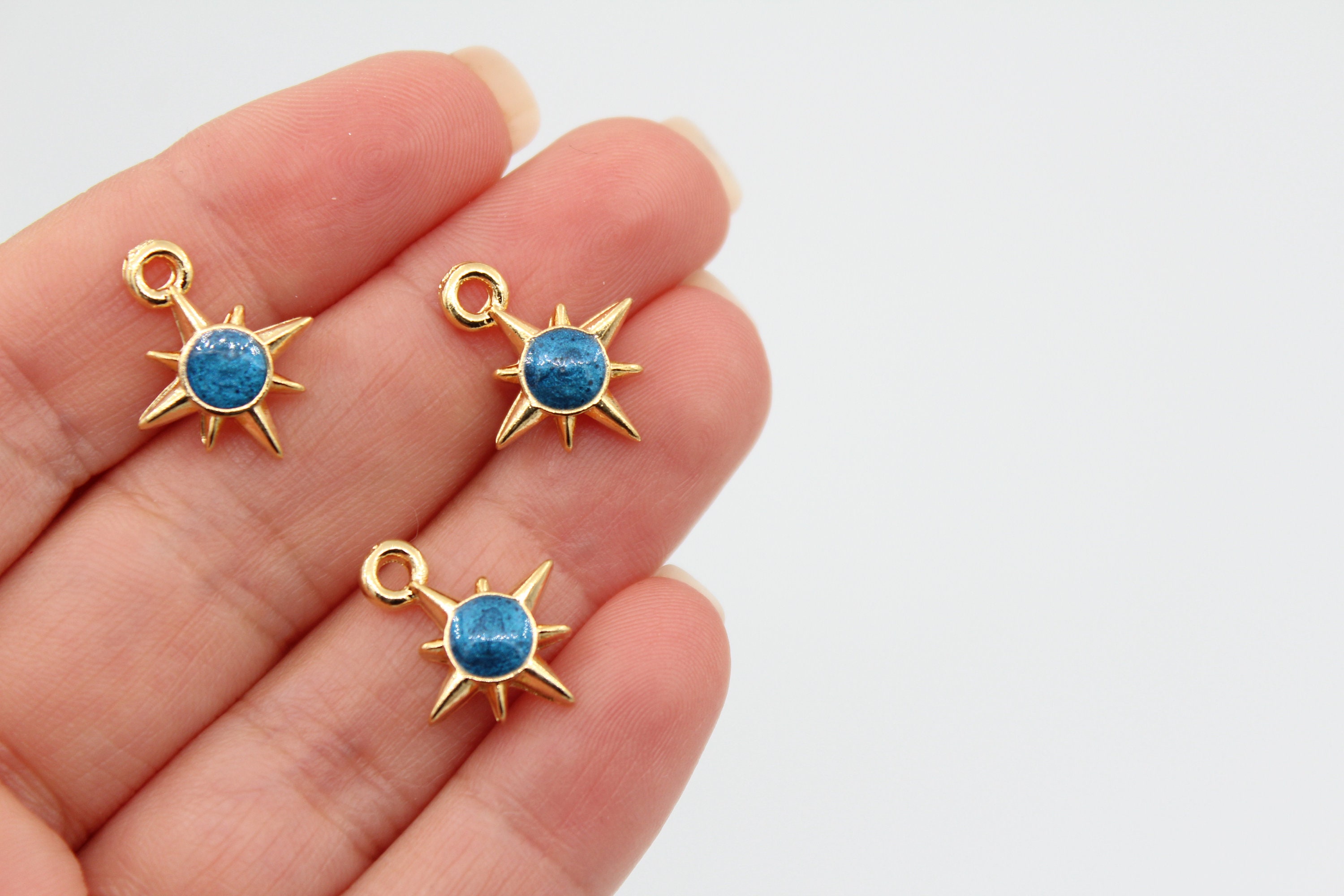 14X17MM 24K Shiny Gold Plated Pole Star Charms Polar Star | Etsy