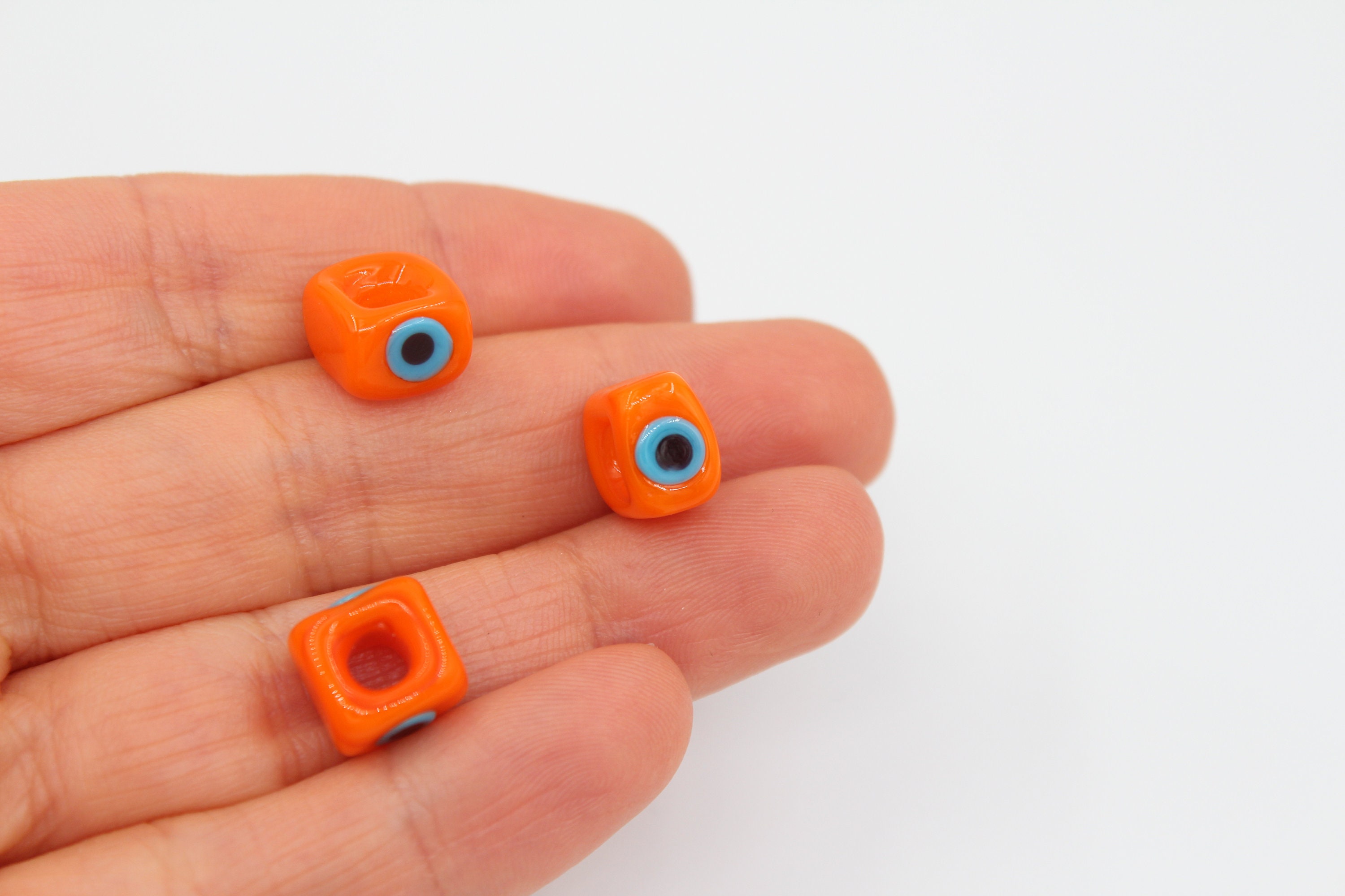 95MM Cube Evil Eye Murano Glass Beads Handmade Square Evil - Etsy