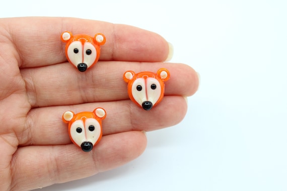 14x17mm Murano Fox Glass Beads Pretty Fox Charms Handmade | Etsy