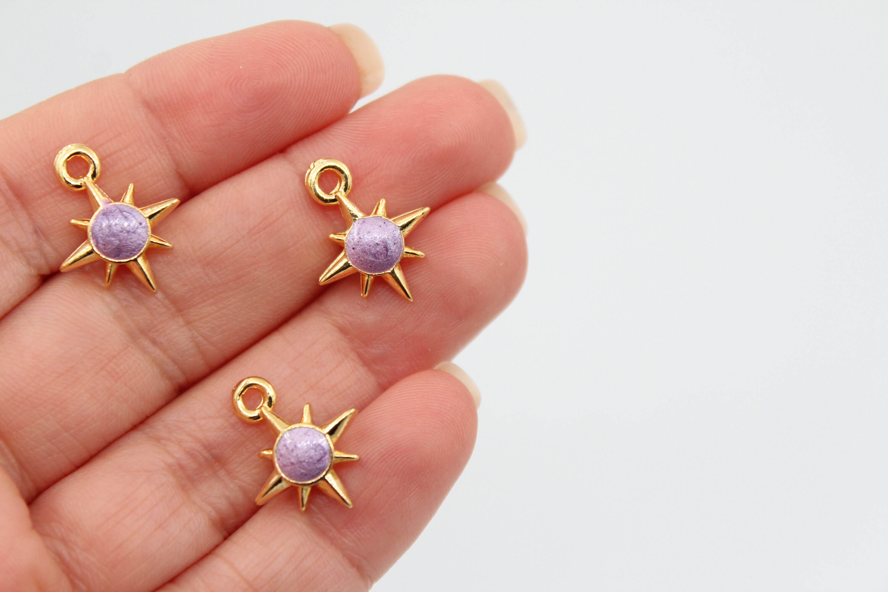 14X17MM 24K Shiny Gold Plated Pole Star Charms Polar Star | Etsy